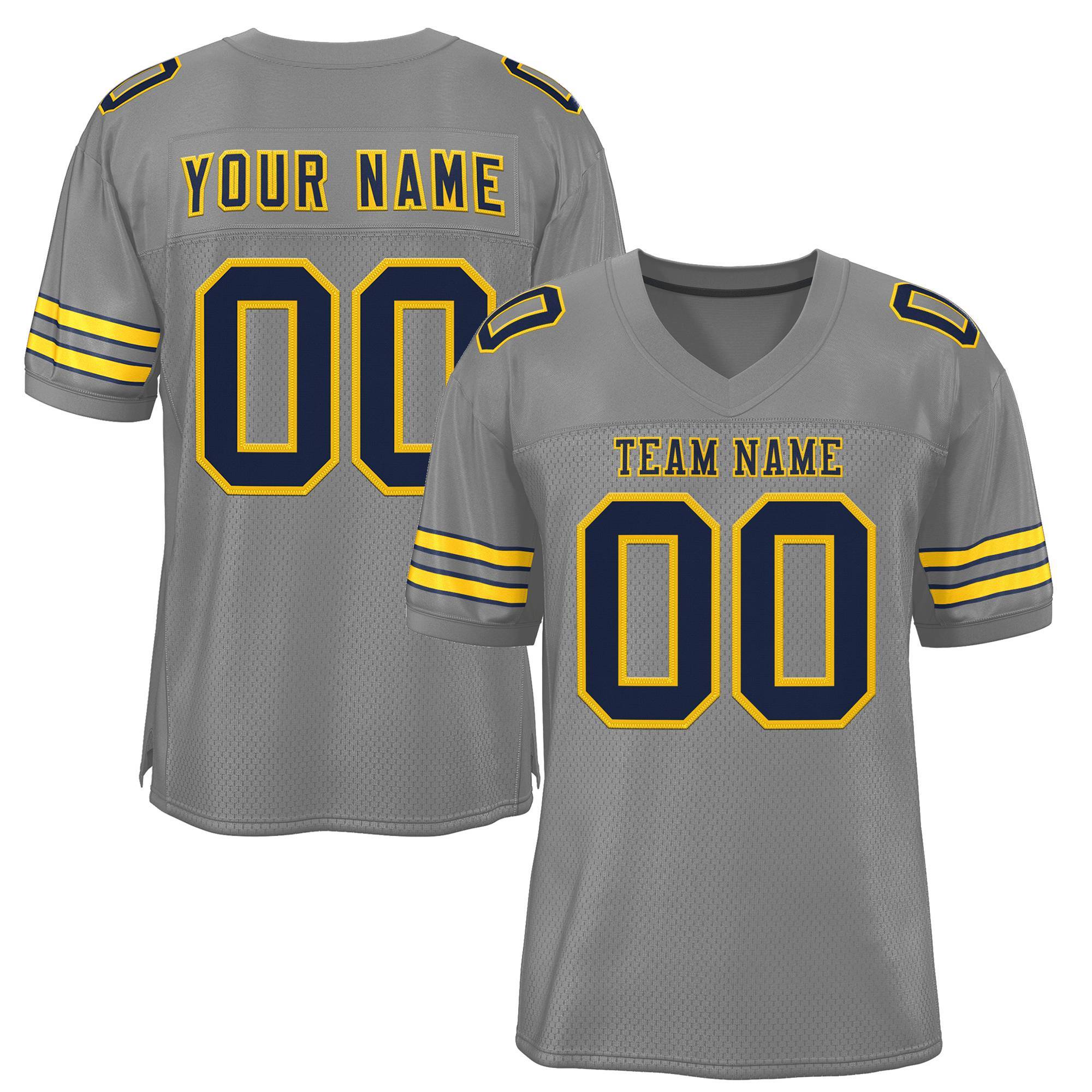 Custom Football Gray Jersey | Personalized Practice Uniforms - KXKSHOP