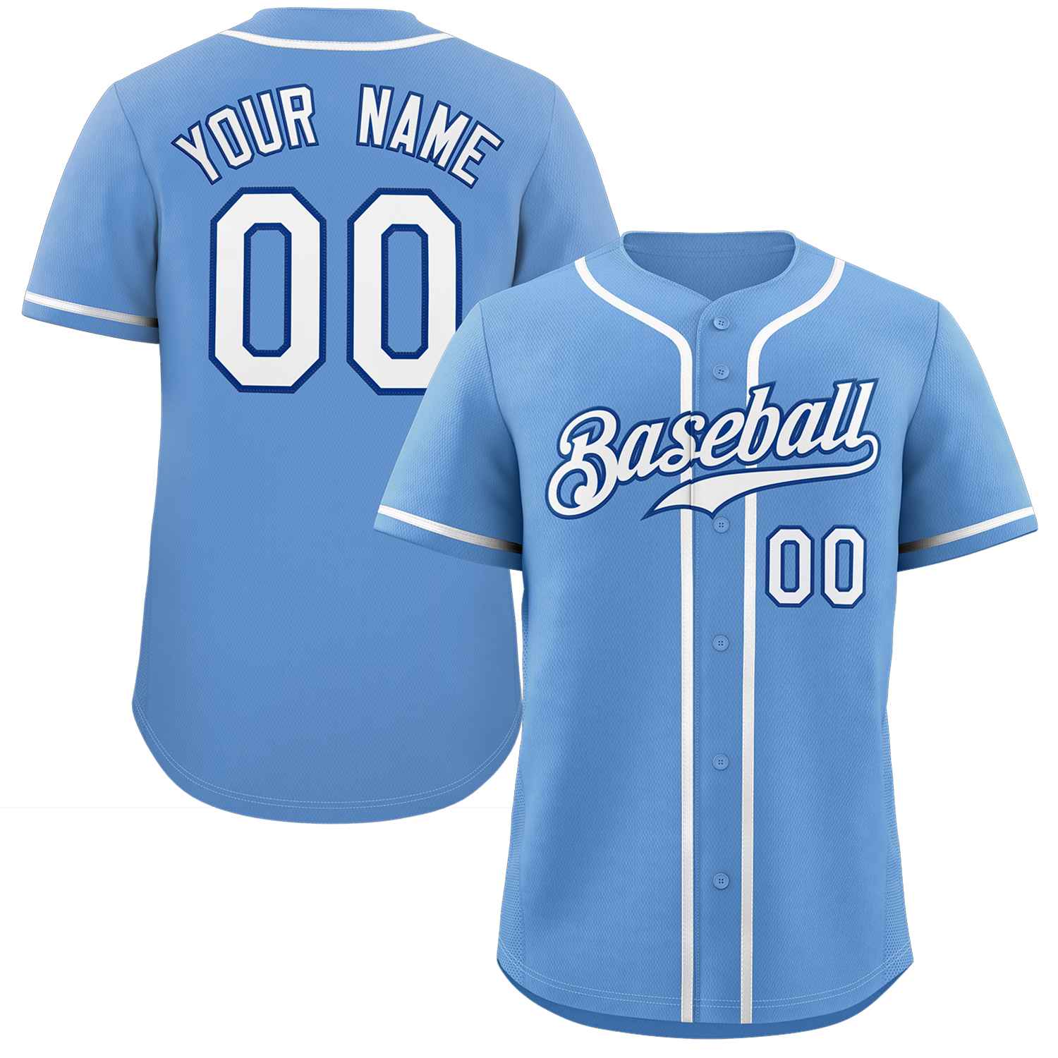 Personalized Light Blue Baseball Jerseys | Customize Shirts - KXKSHOP