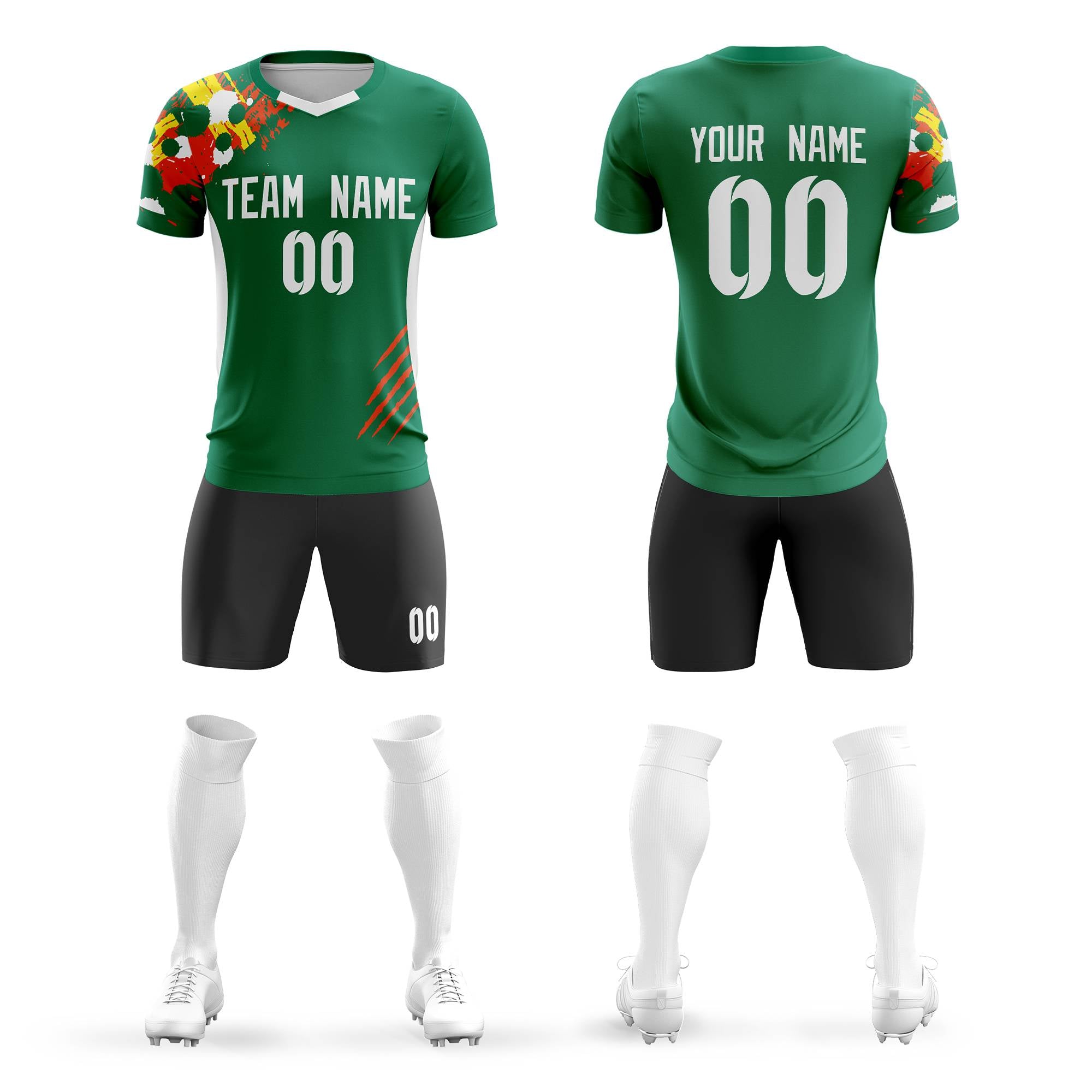 Custom Green Soccer Jersey | Personalized Printed for Teams - KXKSHOP