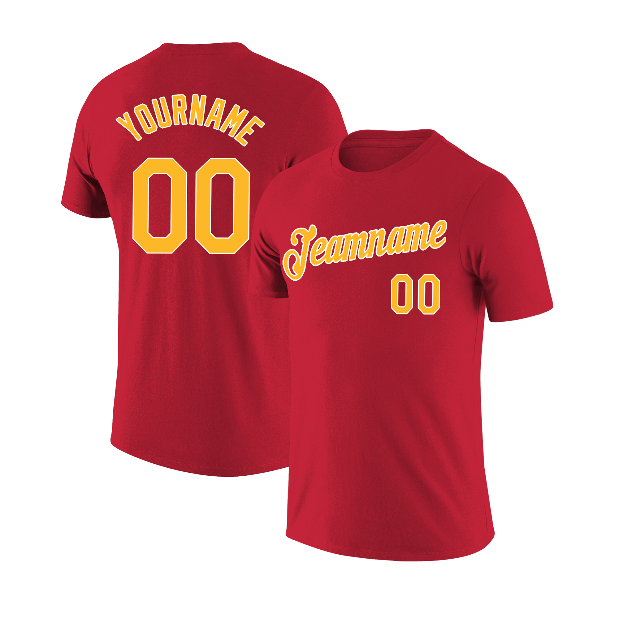 Custom Red T-shirt | Personalized Mens Fitted Tee Shirts - KXKSHOP
