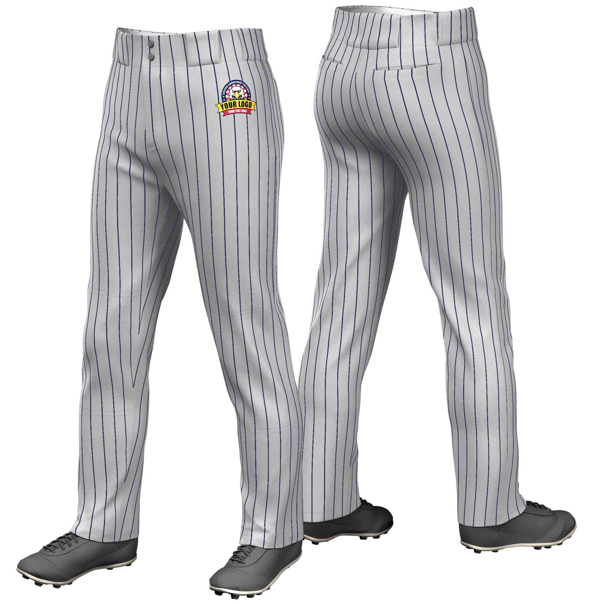 Custom Gray Baseball Pants | Personalized Trousers for Men - KXKSHOP