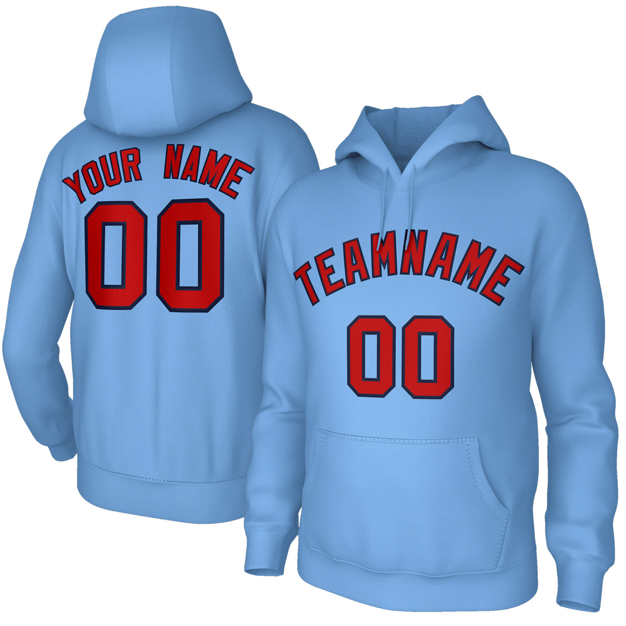 Custom Light Blue Hoodie | Personalized Sky Blue Sweatshirt - KXKSHOP