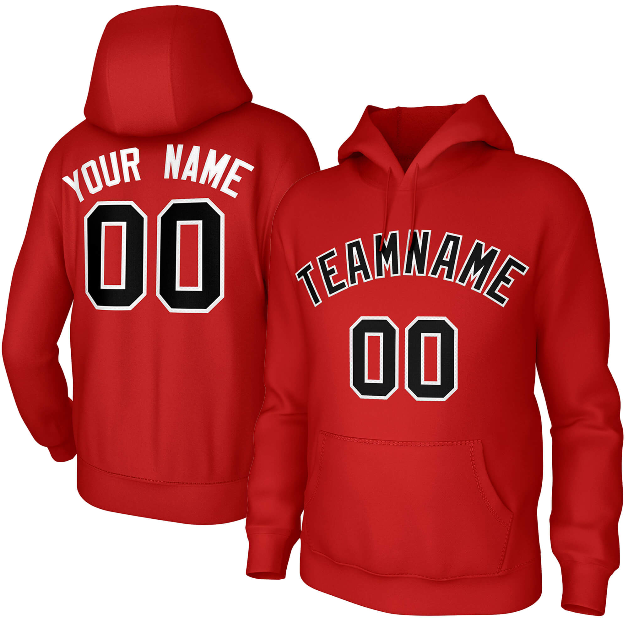 Personalized Red Hoodie | Custom Stitched Pullover Shirts - KXKSHOP