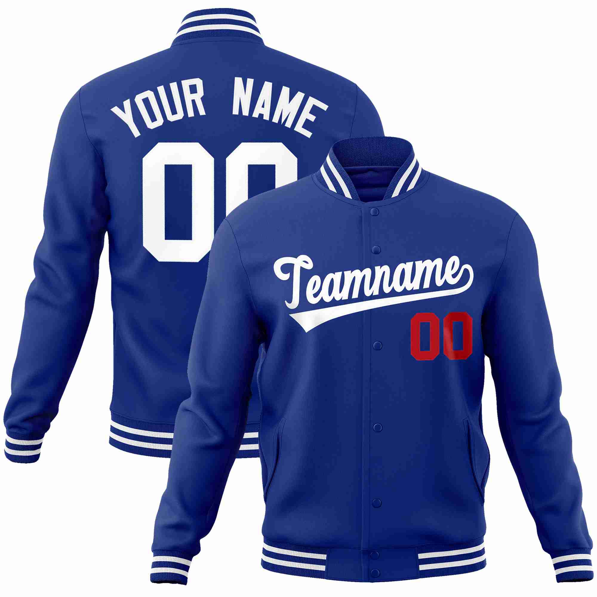 Custom Royal Varsity Baseball Jacket, Stitched Coats for Men - KXKSHOP