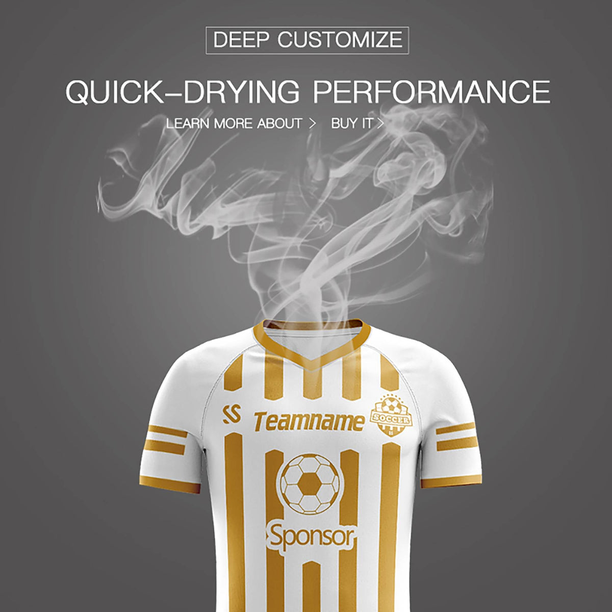 Customize Gold Soccer Jersey | Personalized Printed for Team - KXKSHOP