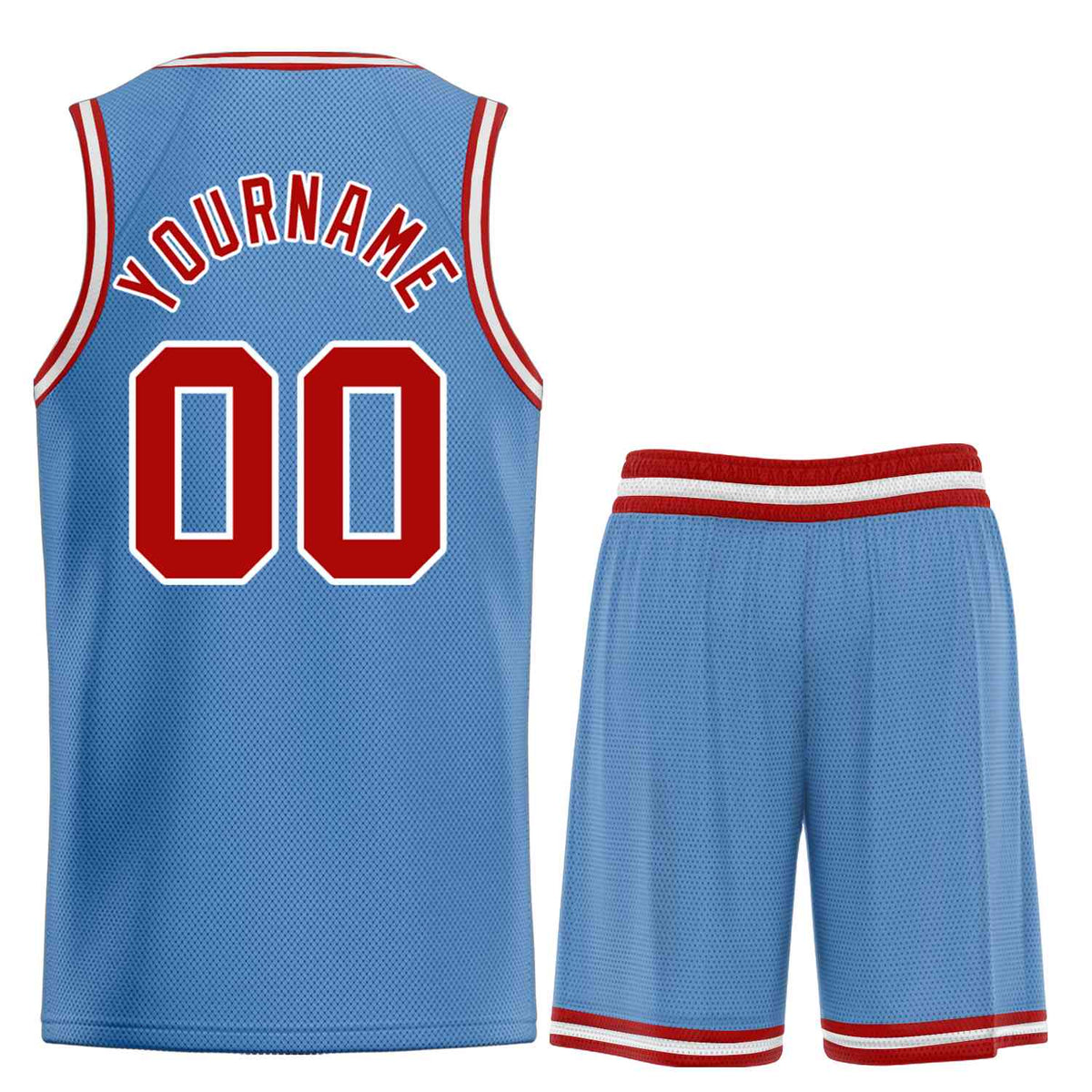 Custom Light Blue Red-White Bull Classic Sets Basketball Jersey - KXKSHOP