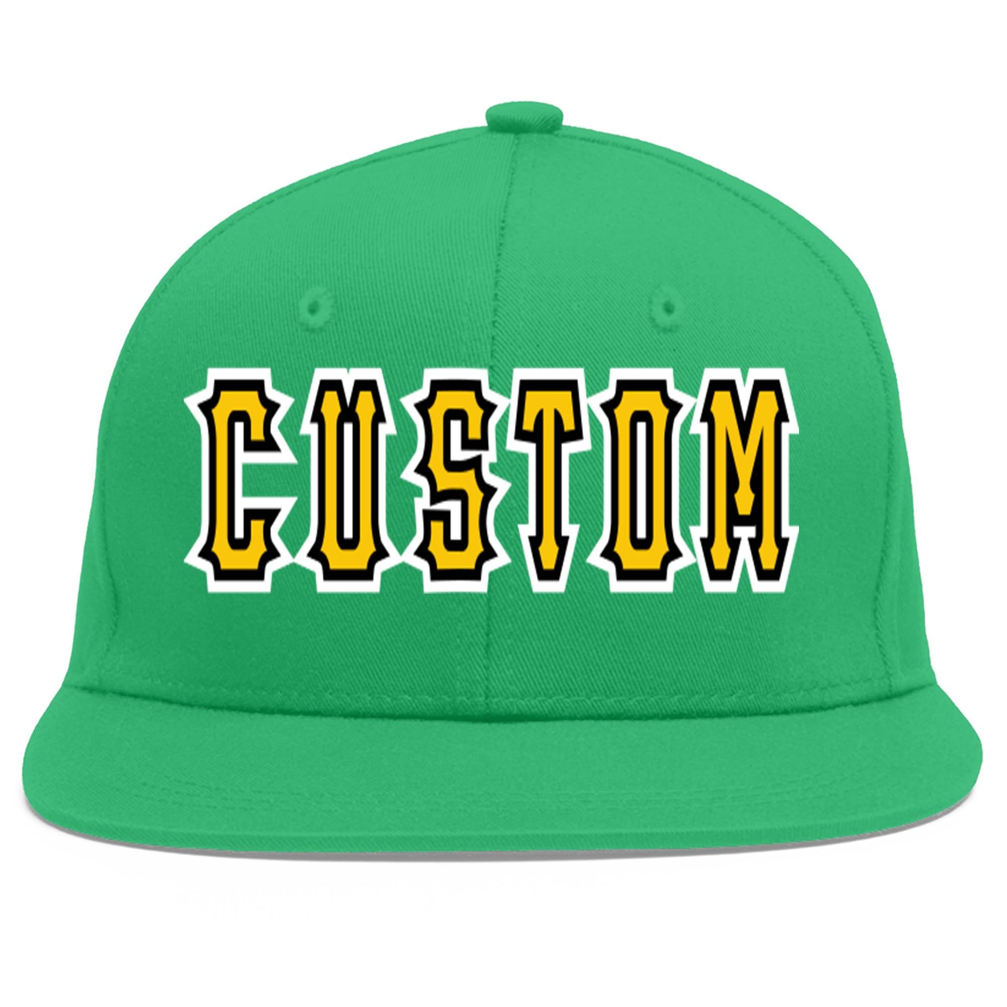 Custom Teal Gold-Black Flat Eaves Sport Baseball Cap – KXKSHOP